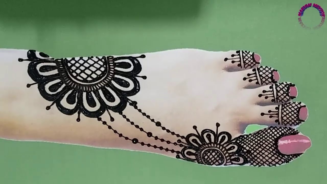 Foot mehndi design simple 😍 | Leg mehndi design easy | pairo ki mehandi ...