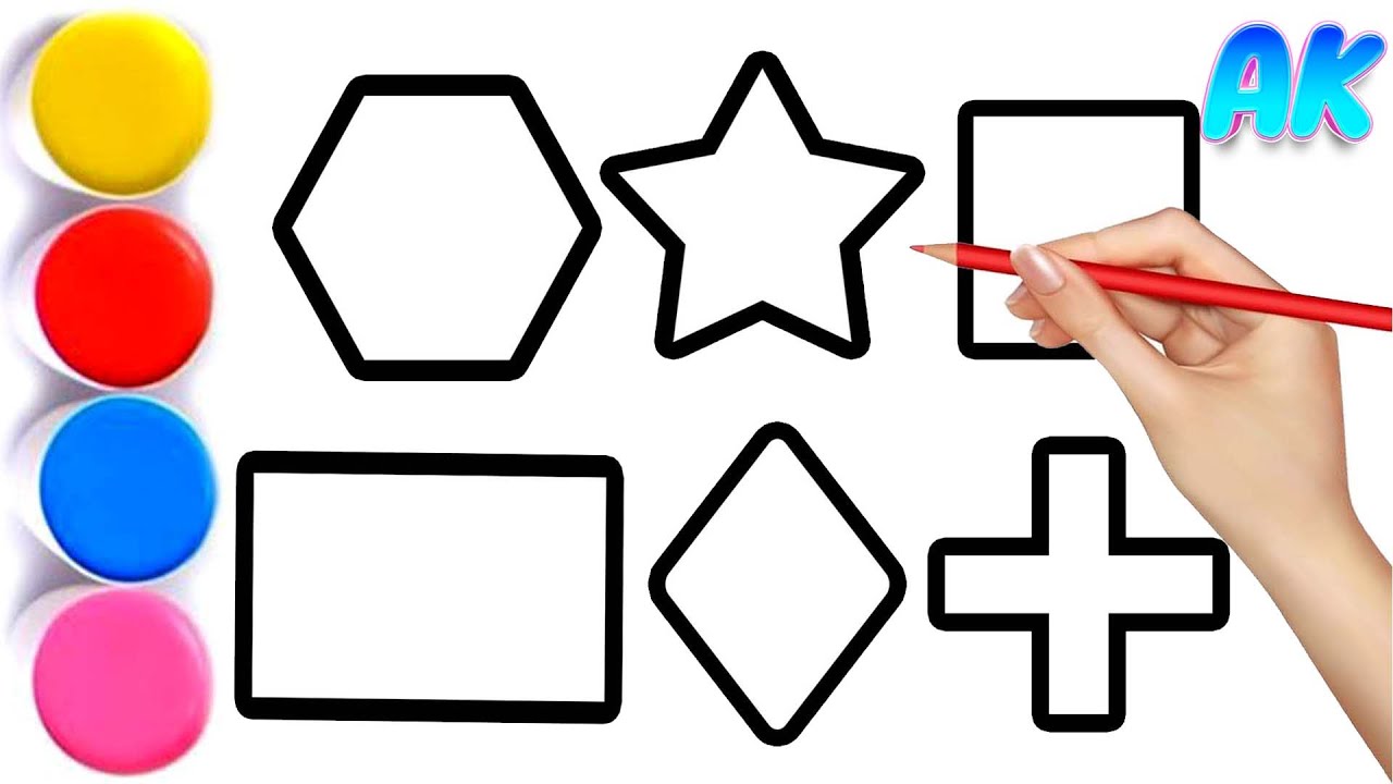 Learn to draw 2d Shapes, Colors for kids | Toddler Learning videos ...