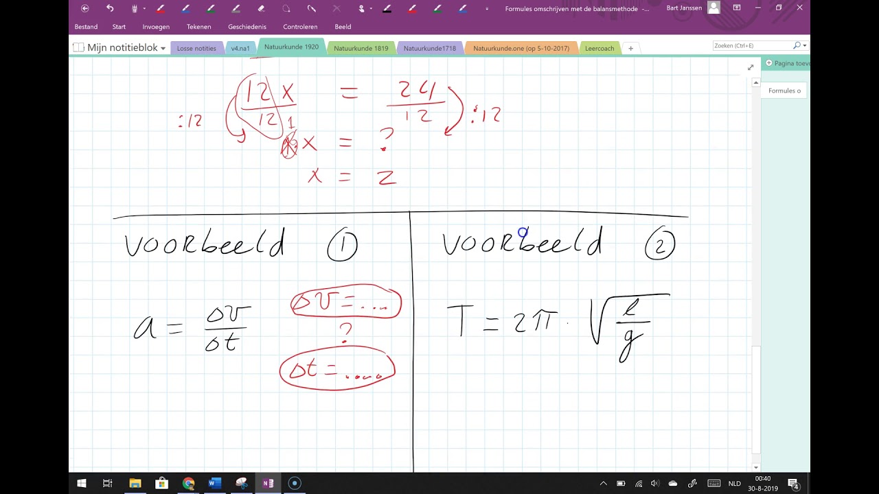 Formules omschrijven: de balansmethode - YouTube