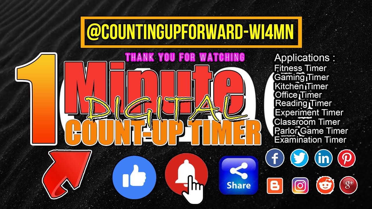 1 Minute Digital Count up Timer 22 - YouTube