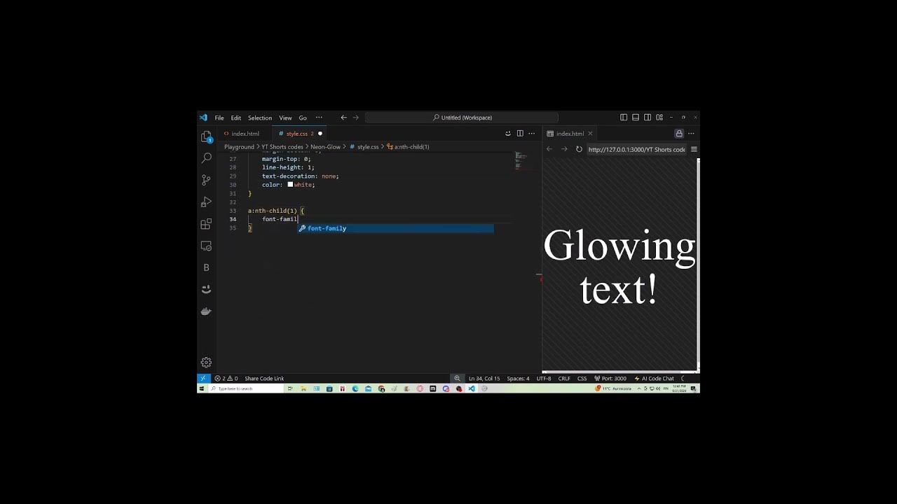 Animated glowing text with HTML and CSS - YouTube