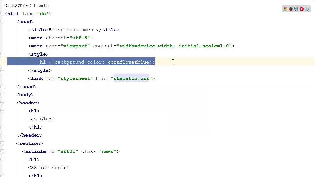 Web-Technologien, HTML und CSS #12: CSS einbinden - YouTube