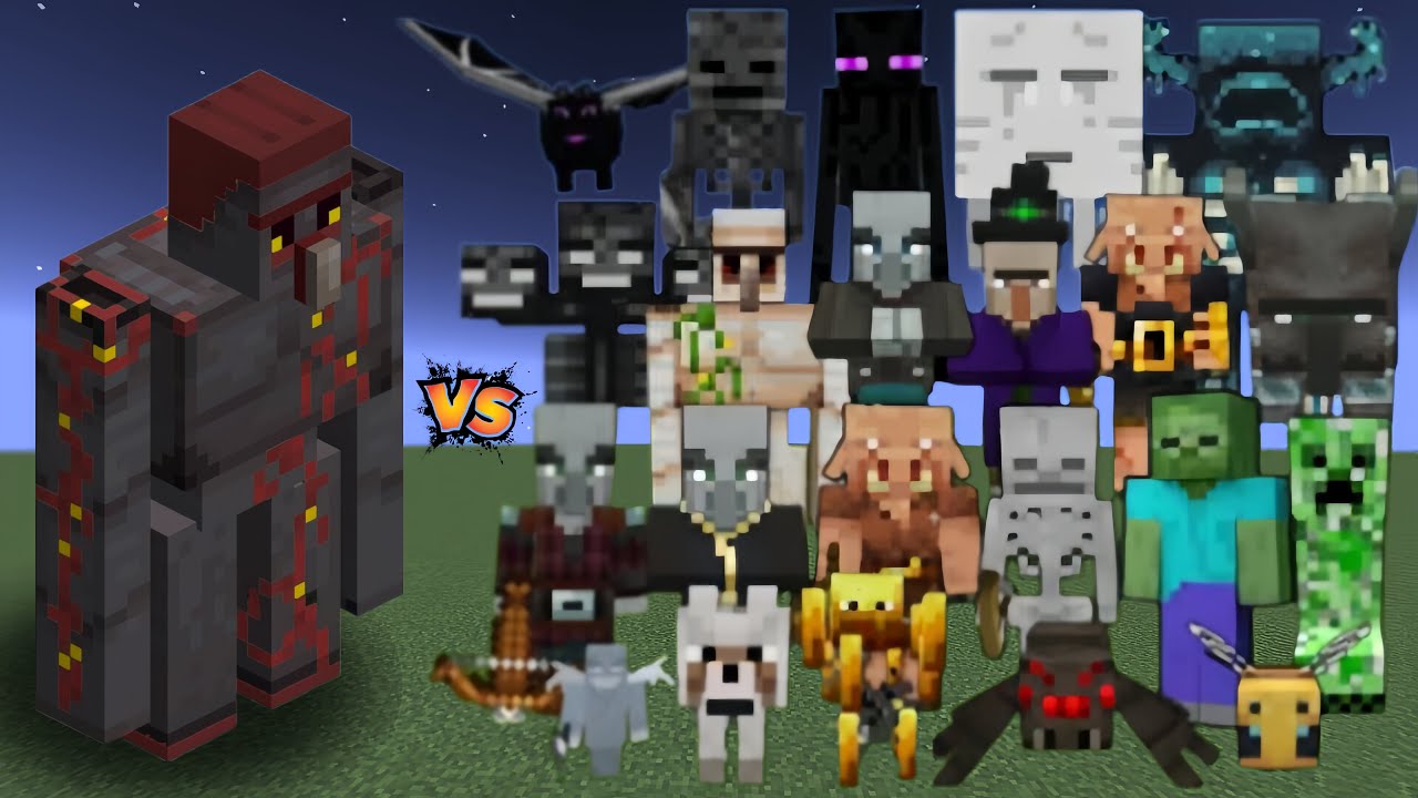 Netherite Golem vs Every mob in Minecraft 😨😨😨| Minecraft mob battle 😱 ...