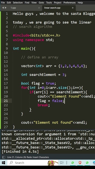 Linear search ( Search Element in Array) || C++ || Coding ...