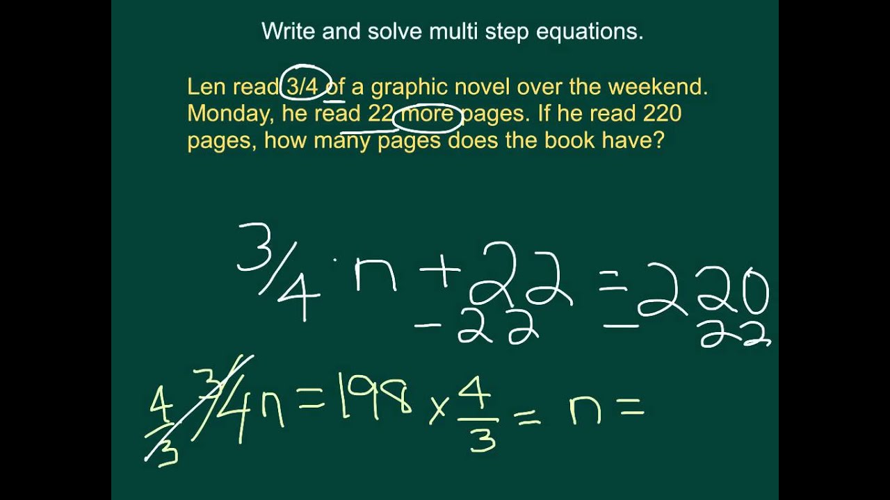 lesson 2-3 multi step equations - YouTube