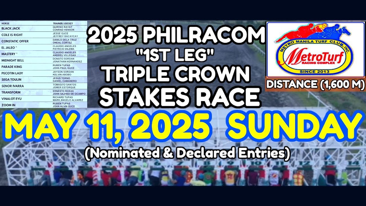 TRIPLE CROWN STAKES RACE (1ST LEG) Nominated & Declared Entries - May ...