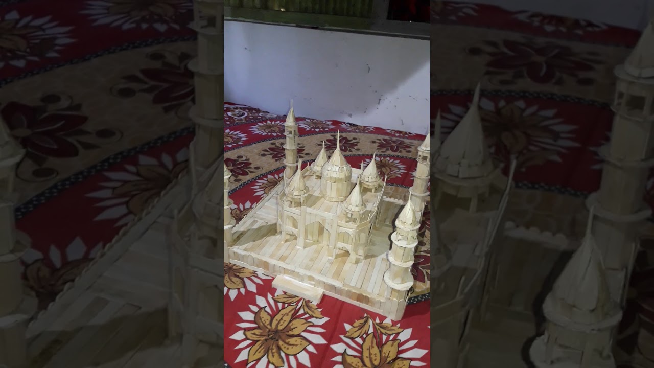 TAJ MAHAL making with ice cream stick - YouTube