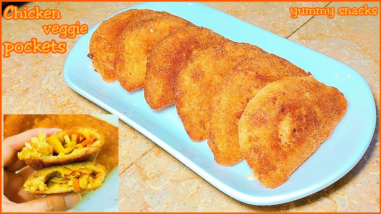 Chicken Vegetable Pockets | bread chicken Vegetable Pockets recipe by ...