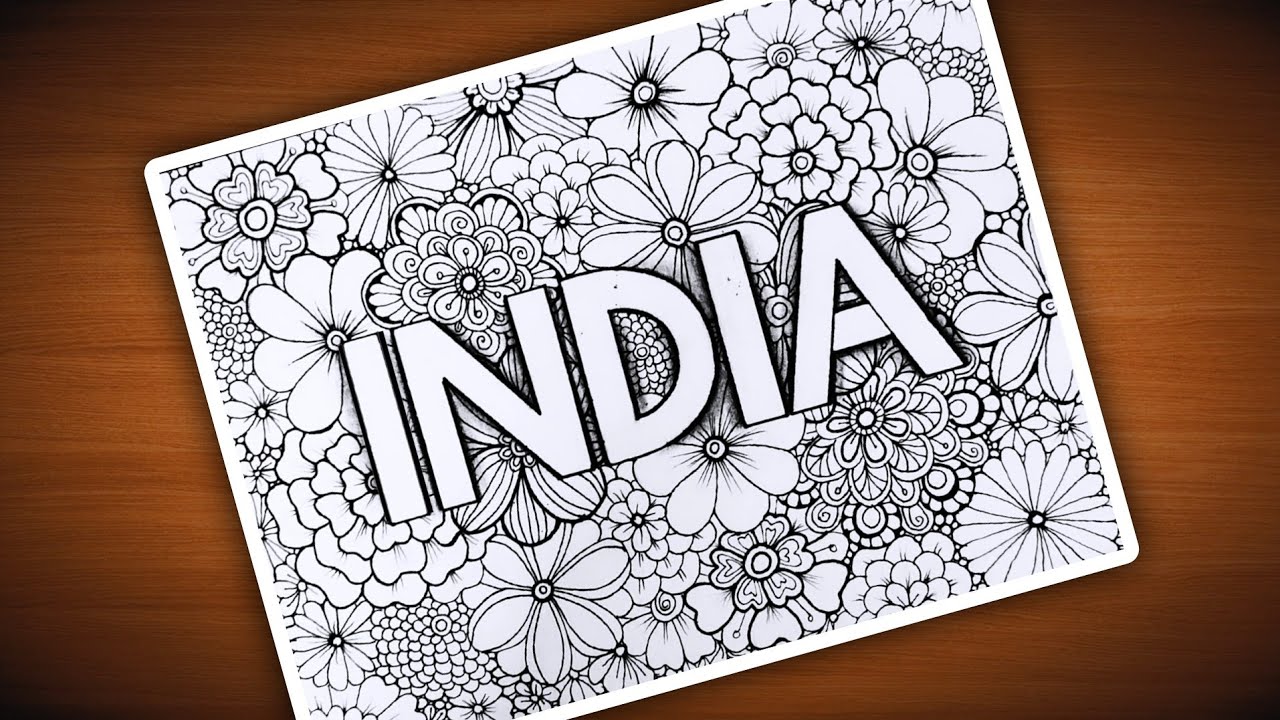 Republic day special India drawing/India drawing with flowers mandala ...