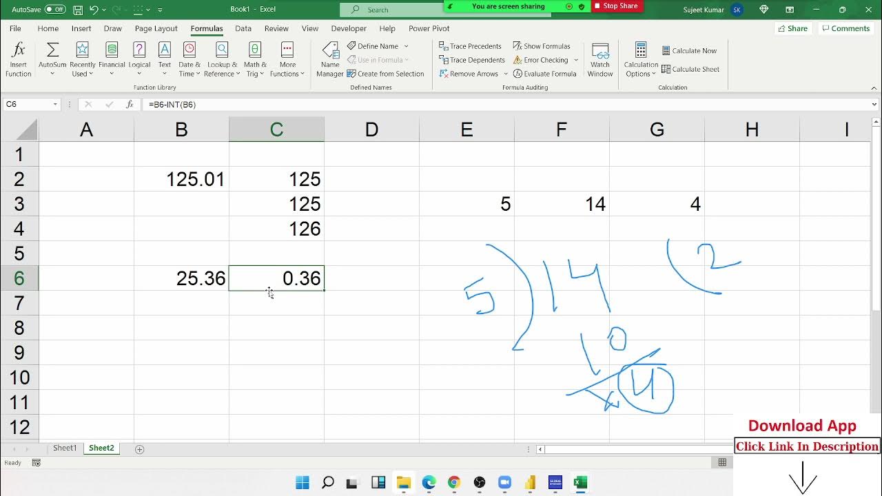 Extract Decimal Number - Excel Tutorial - YouTube