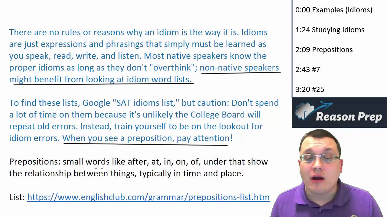 #31 - Idioms, New SAT Writing - YouTube