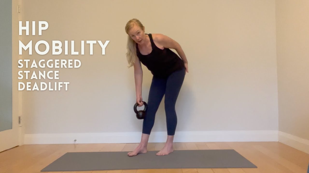 Staggered stance deadlift - YouTube