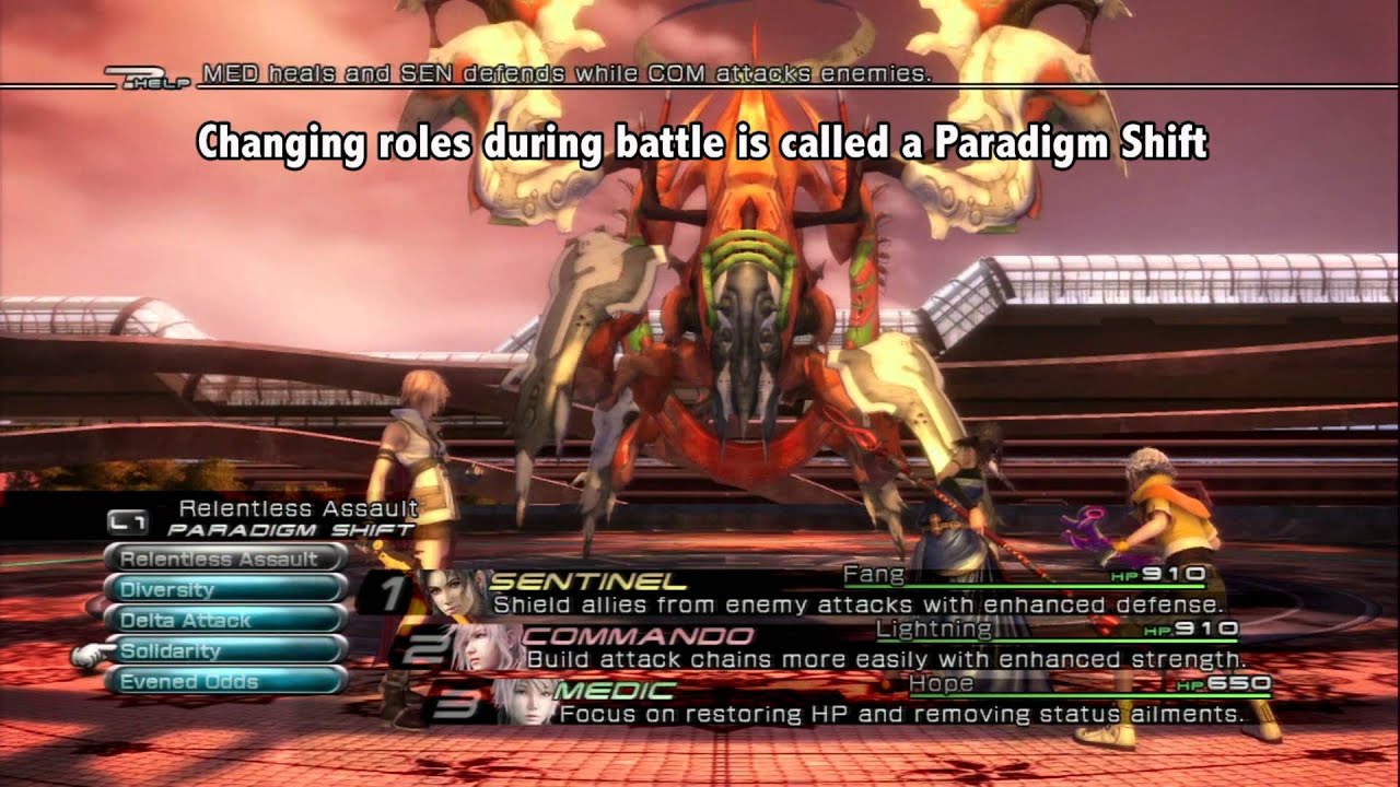 Final Fantasy XIII Paradigm Shift System Explanation - YouTube
