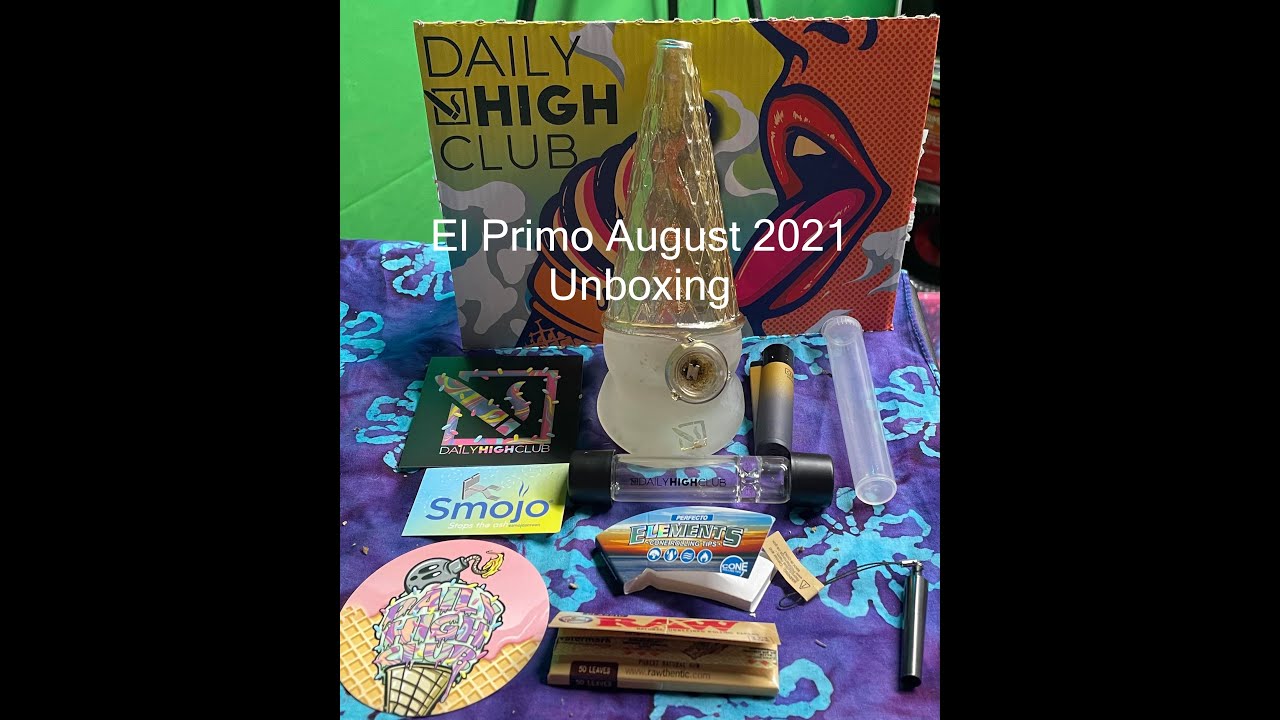 Daily High Club El Primo August 2021 unboxing and sesh - YouTube