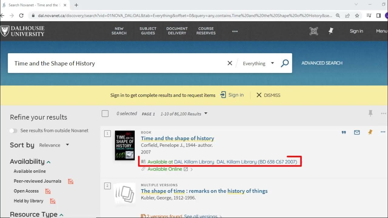 Finding print books in Novanet - YouTube