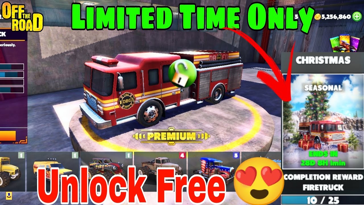 Off The Road OTR(2023 NEW UPDATE) FIRE TRUCK Unlock for FREE | SEASONAL ...