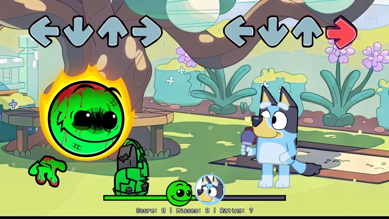 FNF NEW Fire In The Hole V5 VS Bluey, Mackenzie & Bingo Sings Can Can ...