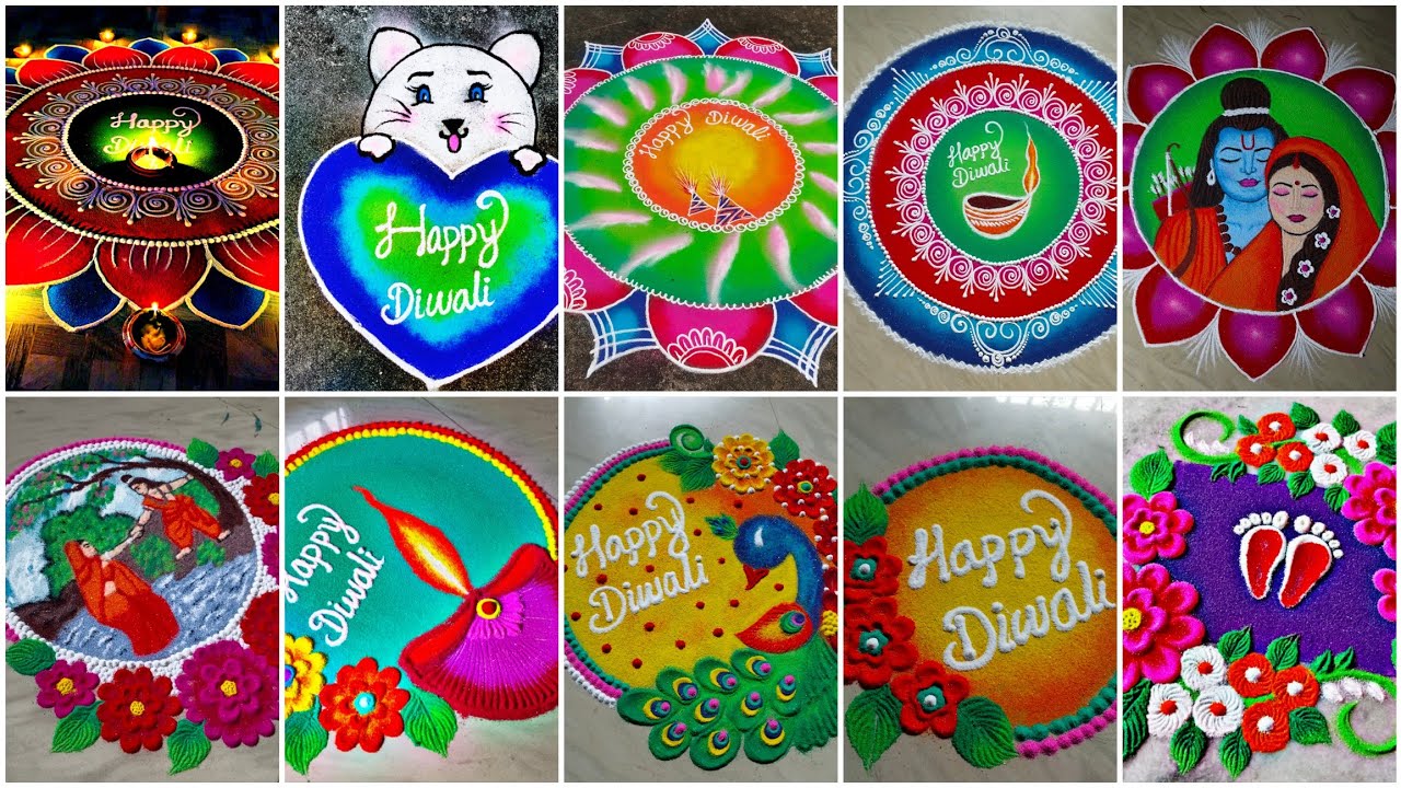 Diwali special big and beautiful rangoli design / Diwali rangoli design ...