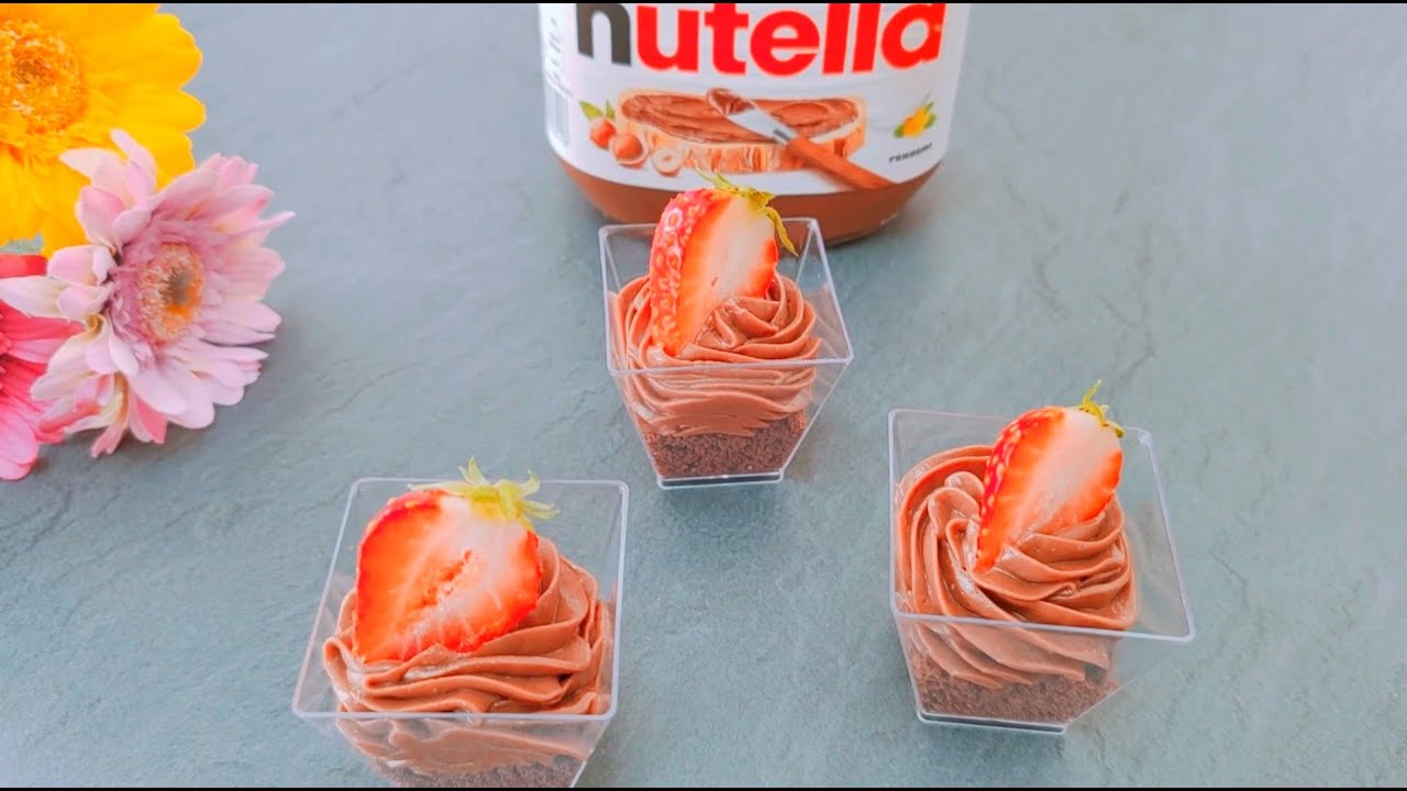 Nutella Dessert Shots, Only 3 Ingredients , No baking , Quick and easy ...