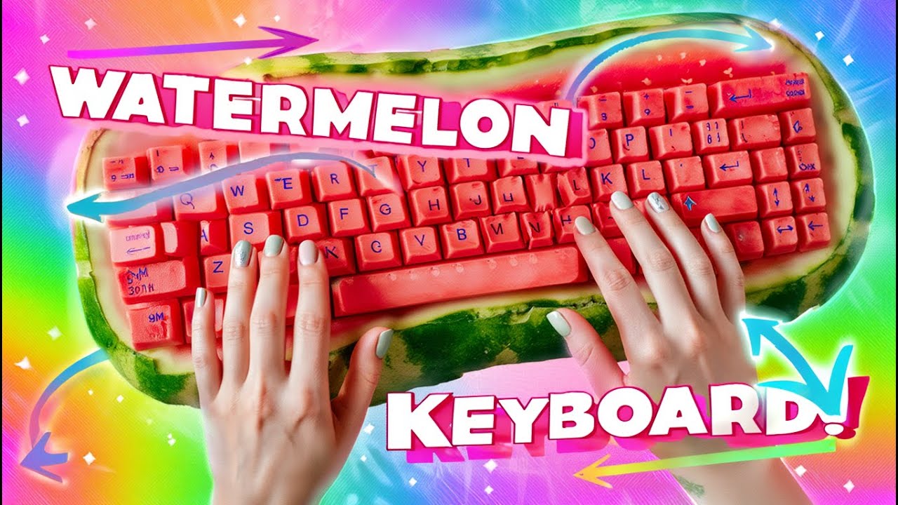 ASMR Typing on Fruit & Vegetable Keyboards 🍓🥑 Oddly Satisfying Sounds ...