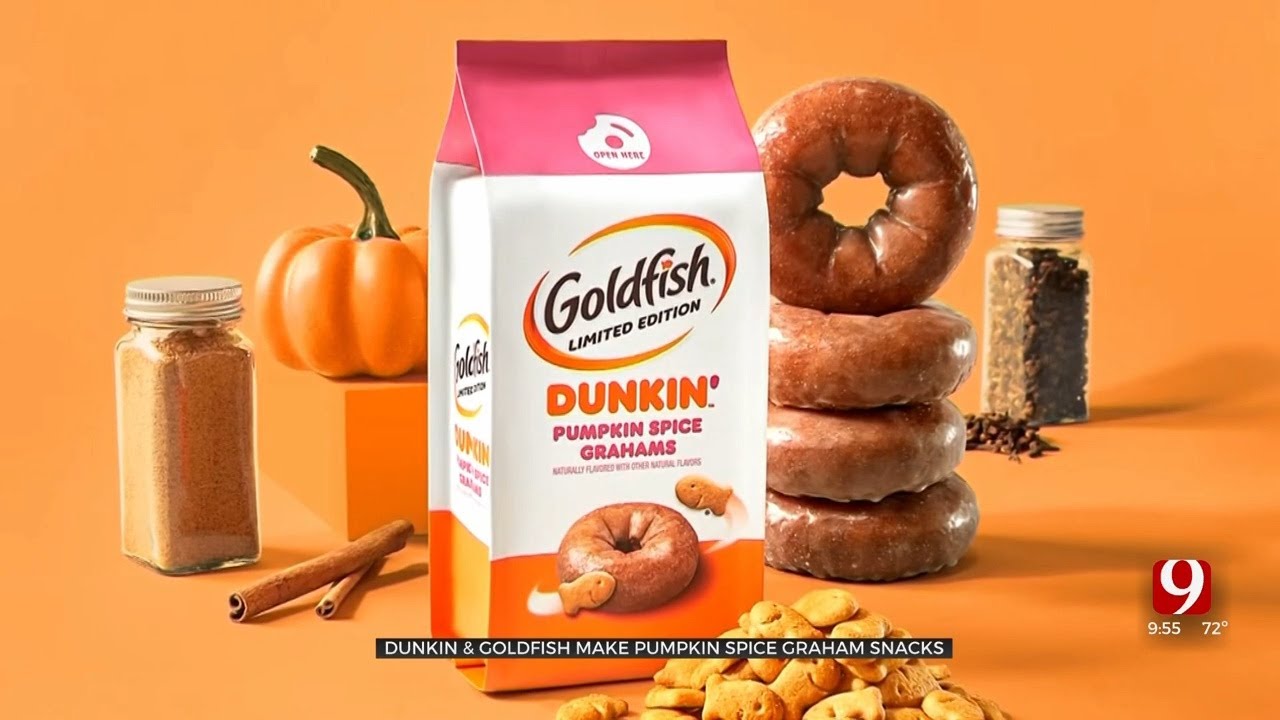 Dunkin' Donuts, Goldfish Release Pumpkin Spiced Graham Snack - YouTube