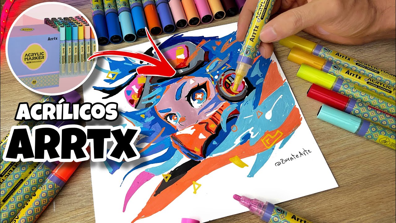 PRIMERA VEZ dibujando con Marcadores Acrílicos ARRTX (Dibujo ÉPICO ...