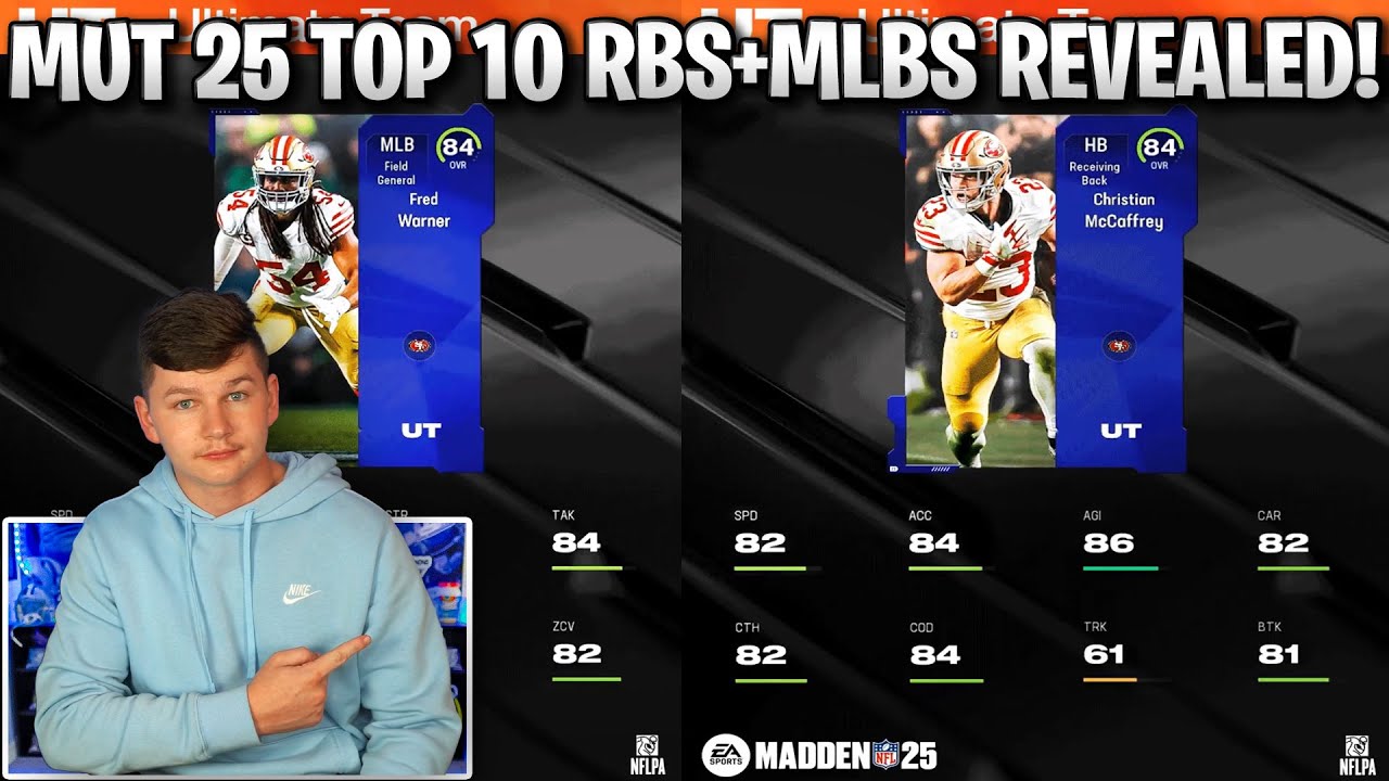 84 CMC! TOP 10 MUT 25 RUNNING BACKS AND MLB RATINGS REVEALED! - YouTube