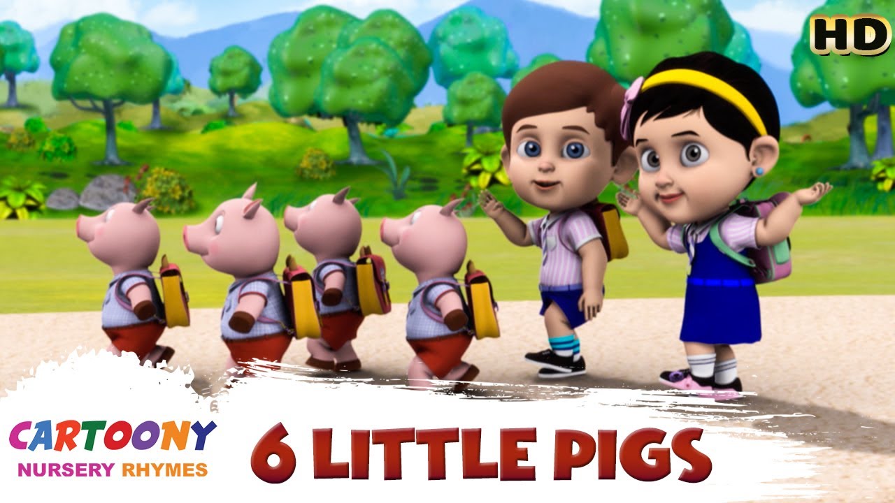 Six Little Pigs | 2D Animation Nursery Rhymes For Children - YouTube