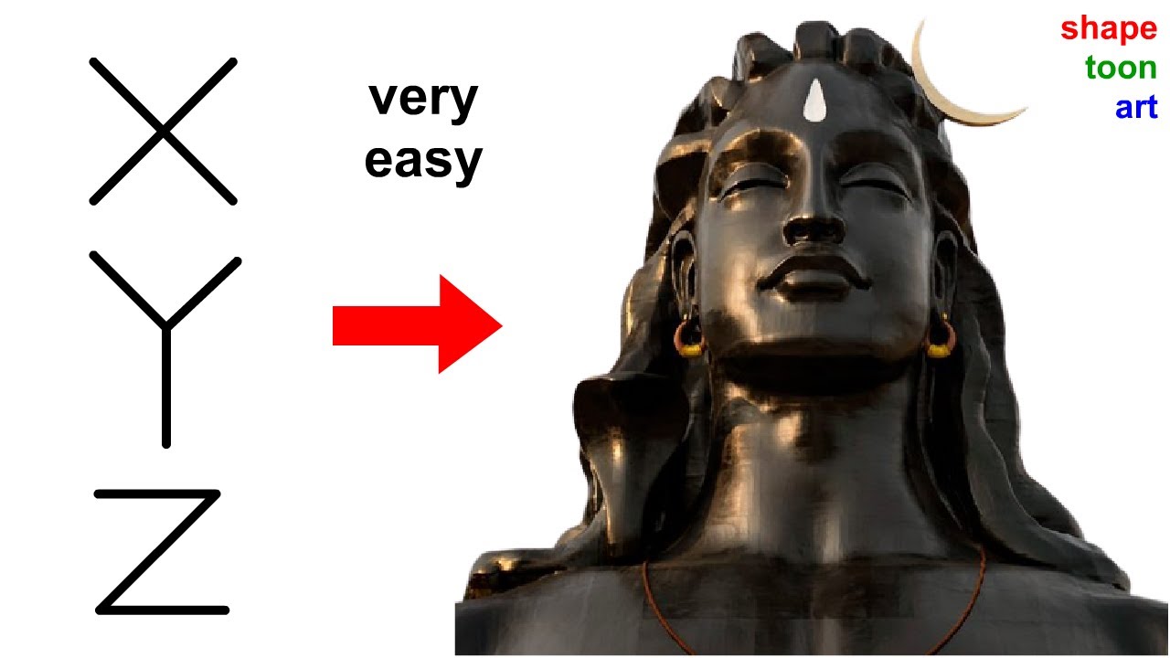 Turn XYZ into Adiyogi Lord Shiva drawing easy - How to draw adiyogi ...