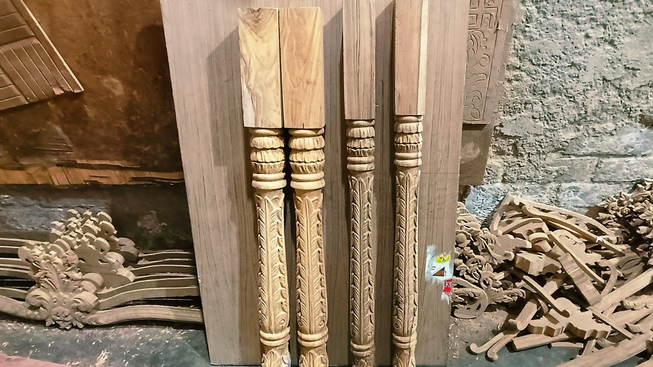 Making Beautiful Temple Pillar | Wooden Pillar Design - YouTube