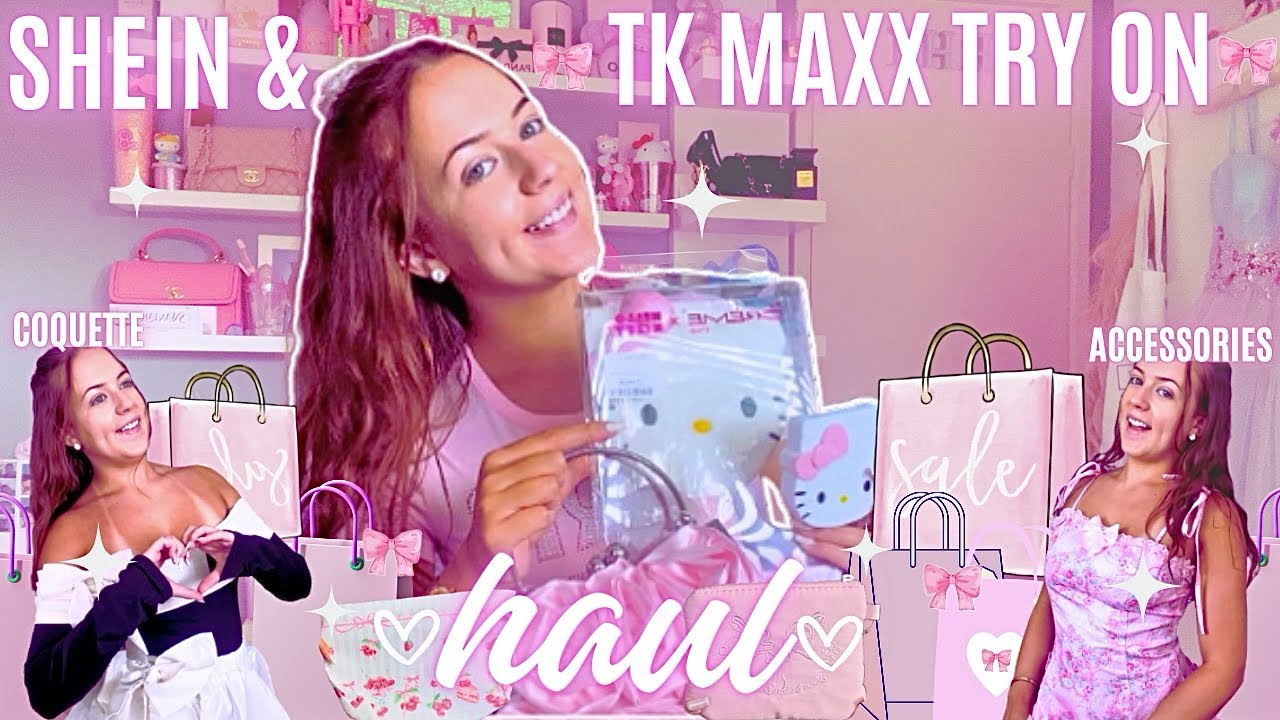 SHEIN & TK MAXX TRY ON HAUL!🩷 Hello Kitty, Girly Accessories, Coquette ...
