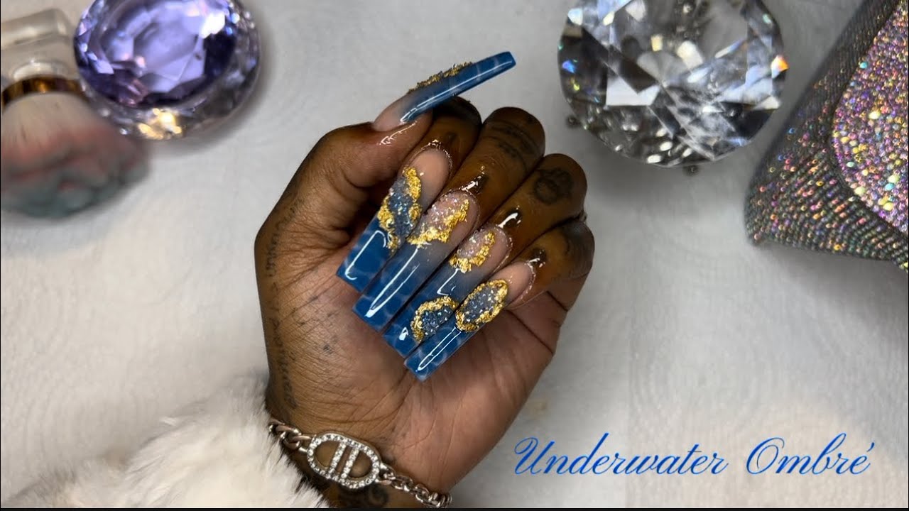 Recreating The Viral Water Ripple Nails!😱🌊Broken Geode💎Nail Art! - YouTube