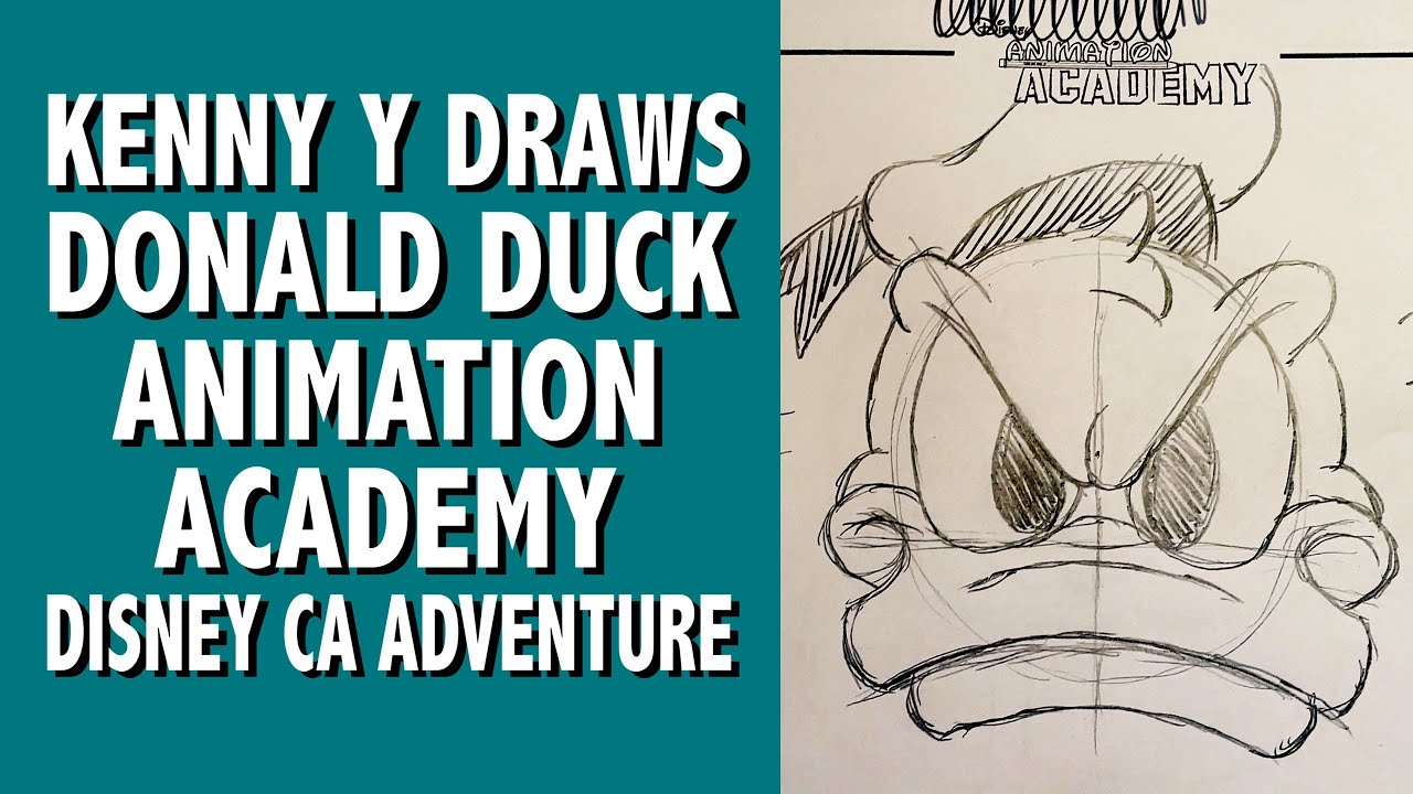 Kenny Y Draws Donald Duck at the Animation Academy in Disney California ...