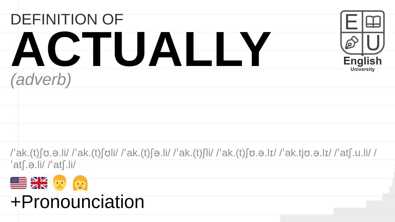 ACTUALLY meaning, definition & pronunciation | What is ACTUALLY? | How ...