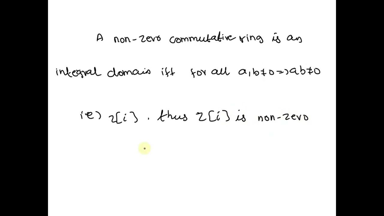 Let R = Z[i] be the set of Gaussian integers. Show that R is an integral domain but not a field ...