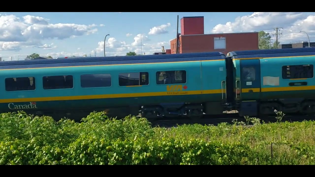 TRAINS Via Rail Renaissance Coaches and P42DC Wrap at Dorval - YouTube