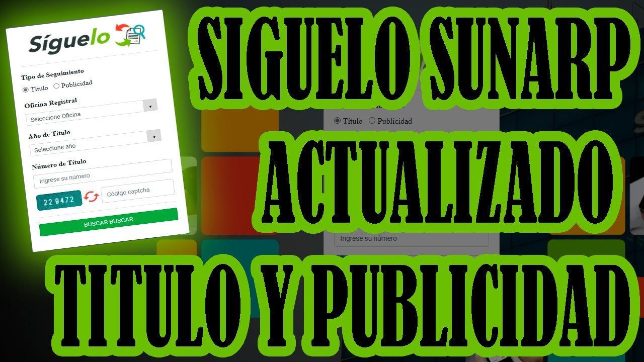 SIGUELO SUNARP ACTUALIZADO, AHORA CON OPCION DE SEGUIMIENTO DE ...