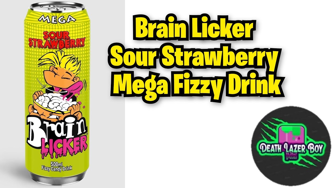 Sour strawberry brain licker drink can review - YouTube