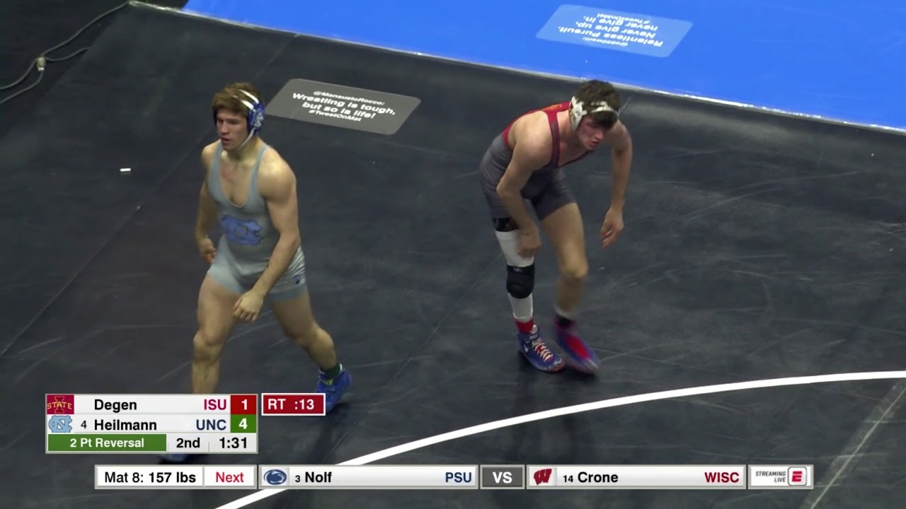 2018 NCAA Wrestling 149lbs: Troy Heilmann (UNC) dec Jarrett Degen (Iowa ...