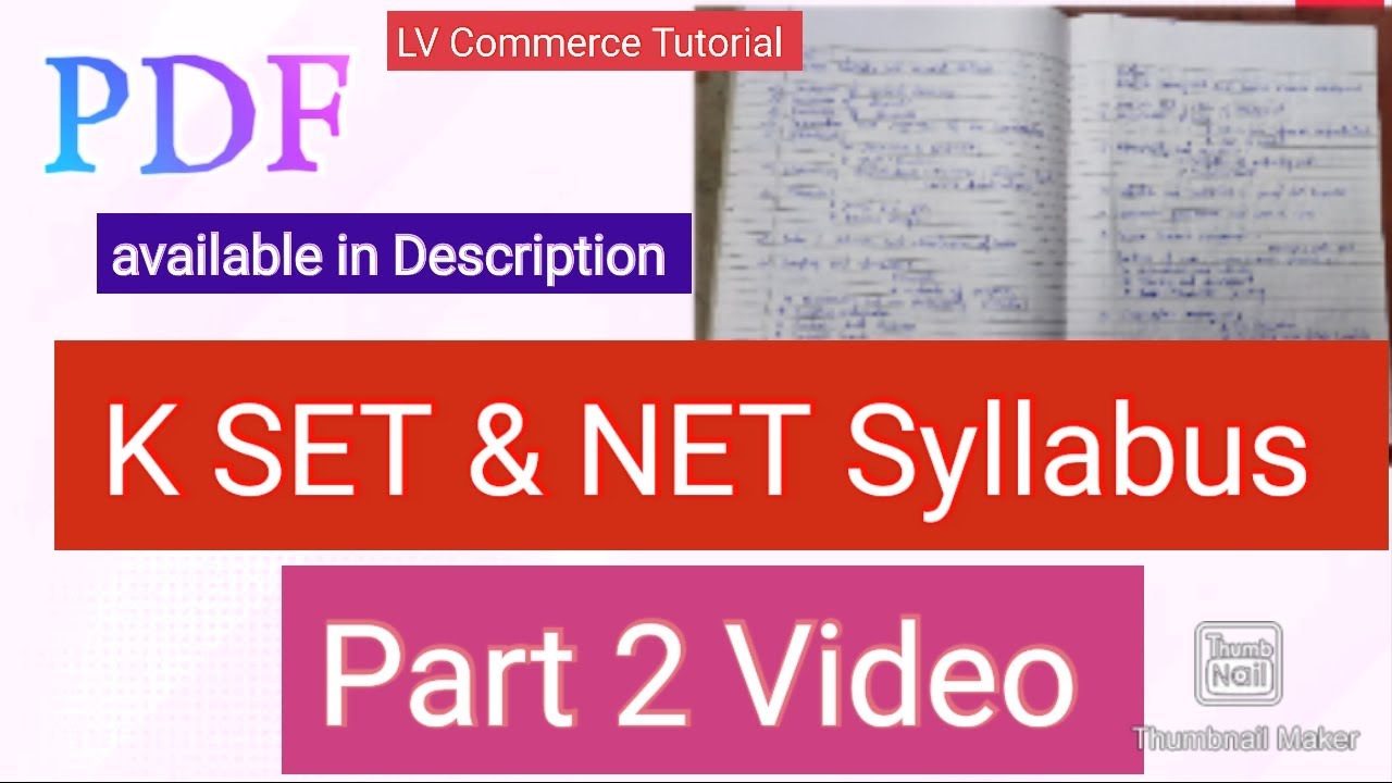 K SET & NET Syllabus (Part-2) (LV Commerce Tutorial) - YouTube
