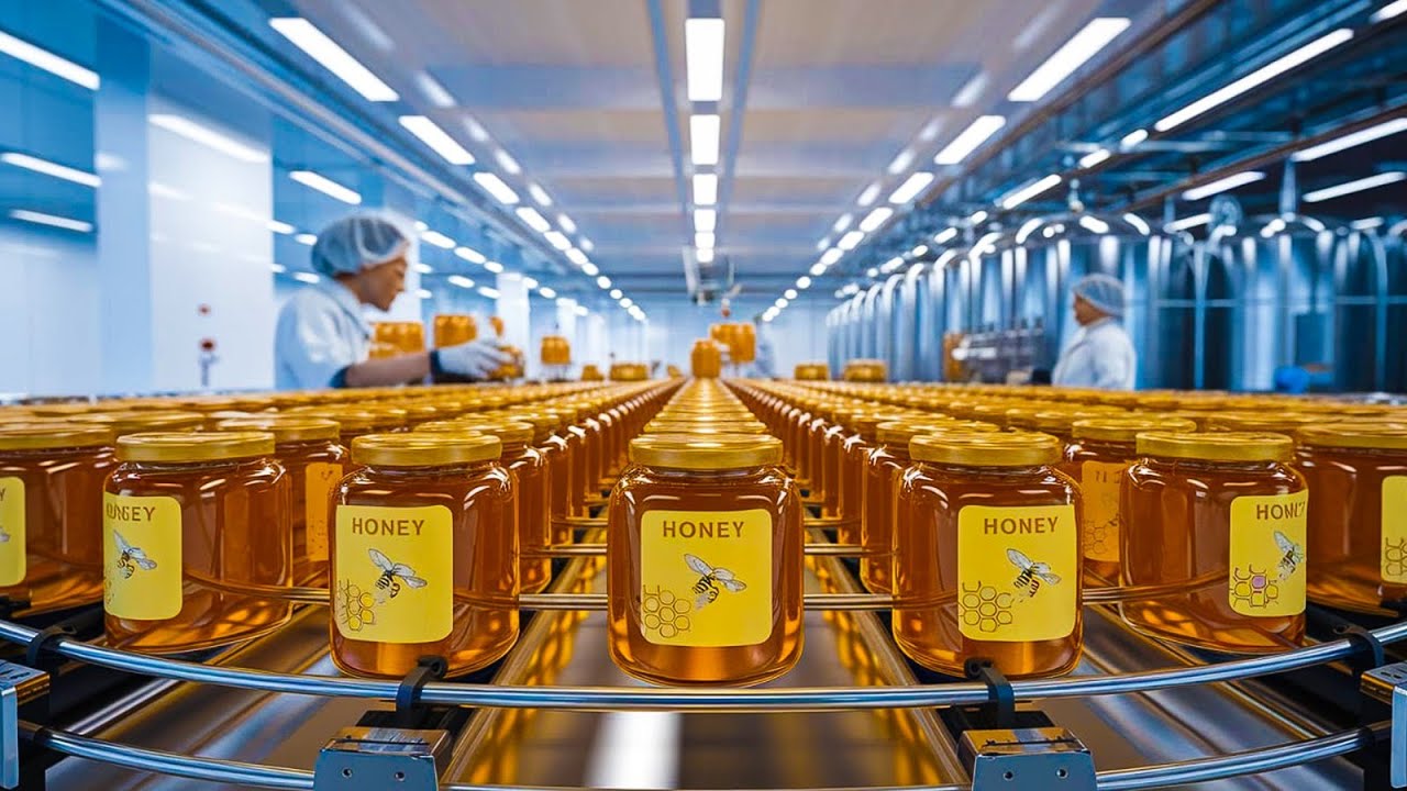How Honey is Made In Factory Honey Factory Process - YouTube