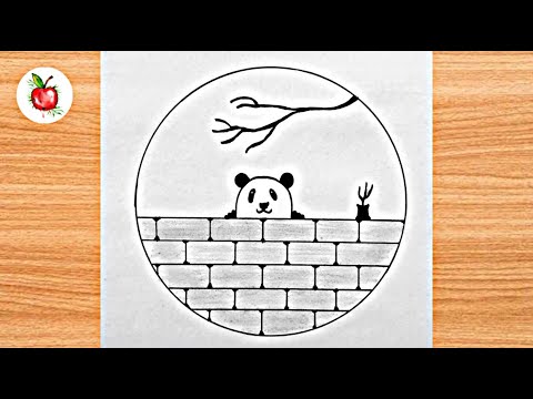Circle Drawing | panda drawing Easy step by step | Circle Drawing - YouTube