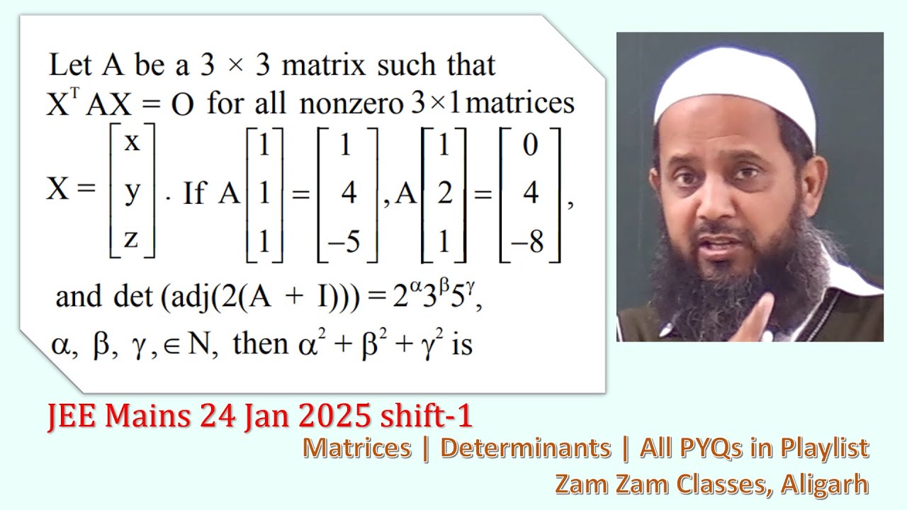 Let A be a 3x3 matrix such that X^TAX=0 for all non zero 3x1 matrices ...