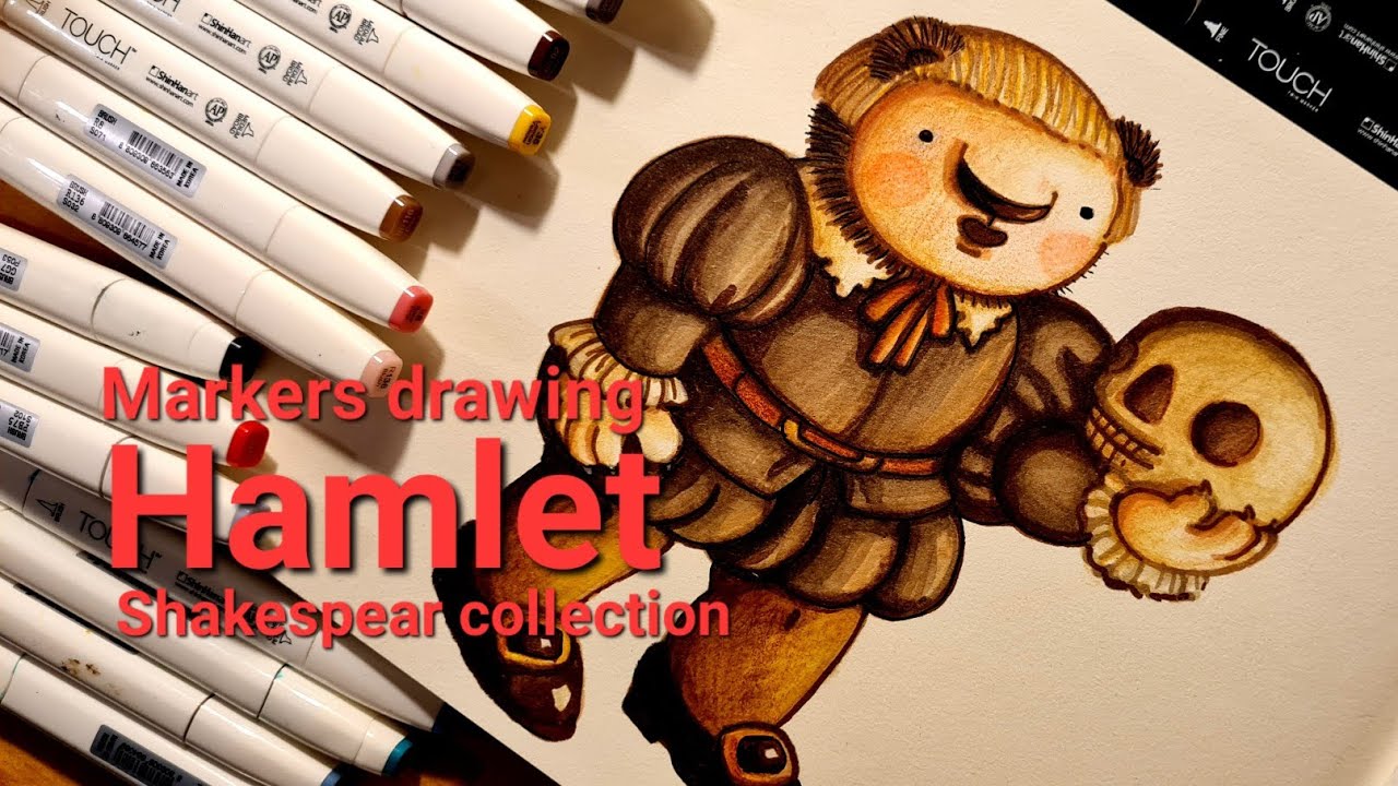 Hamlet /bear version/How to draw with markers/Markers drawing/markers tutorial/time laps - YouTube
