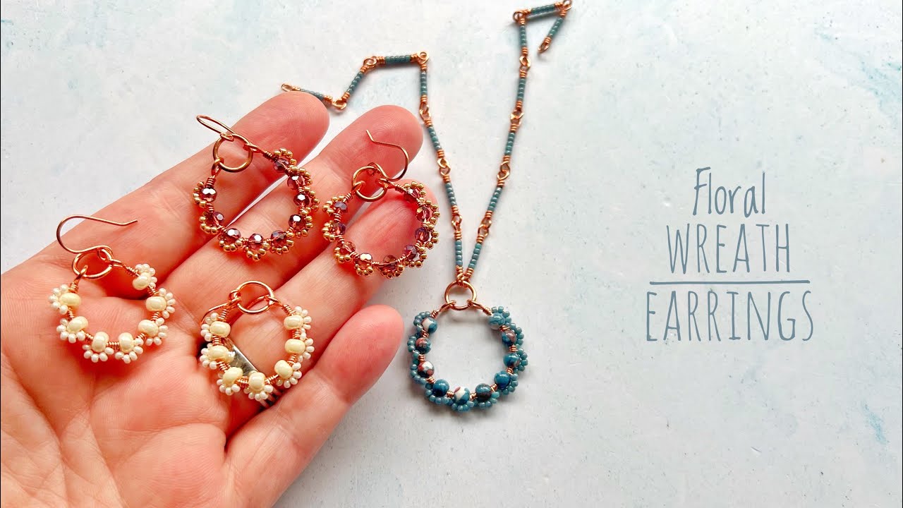 How To Make Earrings - DIY Copper Wire Wrap Wreath Earrings - YouTube