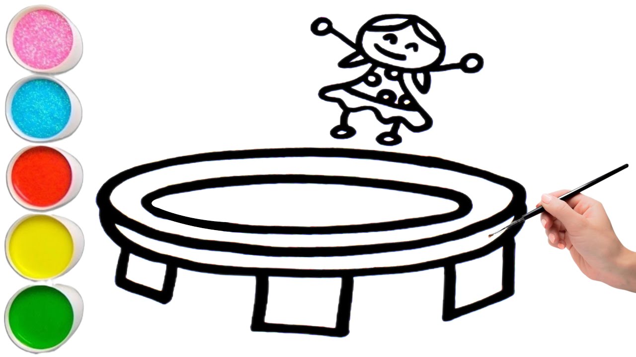 Trampoline Drawing, Painting & Coloring For kids and Toddlers_ Kids Art ...