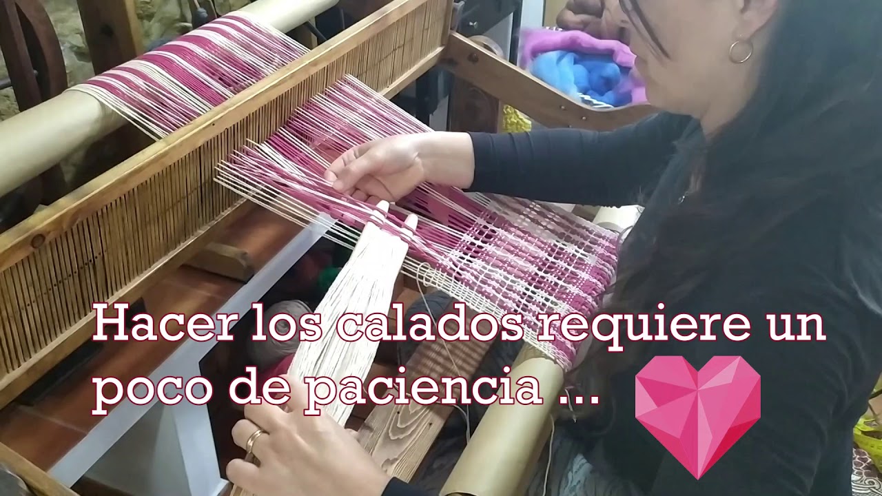 Demostración camino de mesa, tejido en telar de mesa (telar María ...