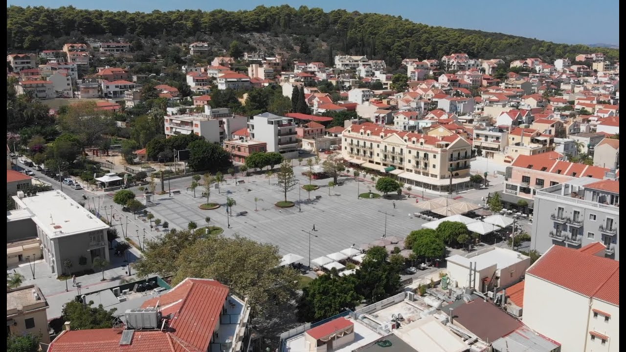 Argostoli Square and Waterfront - YouTube