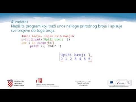 Informatika, 1.r. SŠ - Naredba za ponavljanje for u Pythonu - (zadaci) - YouTube