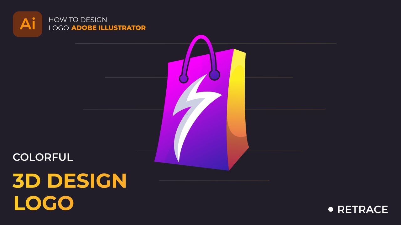 COLORFUL BAG LOGO ADOBE ILLUSTRATOR TUTORIAL - YouTube